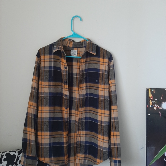 J. Crew | Tops | J Crew Uk Plaid Flannel Blue Yellow Style 28892 | Poshmark